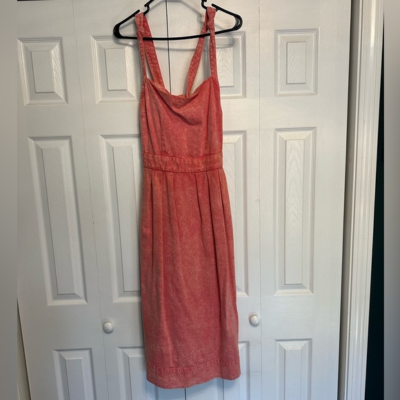 GAP | Dresses | Gap Red Denim Midi Dress | Poshmark